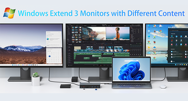 Mokin Displaylink Docking Station 3 Monitors with Power Supply